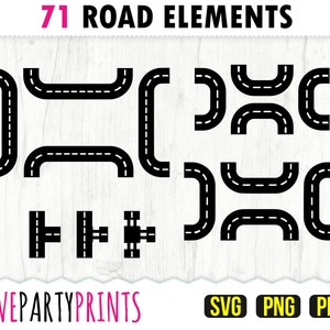 Road Templates SVG PNG PDF, Race Track Elements, Road Blocks, Curved ...