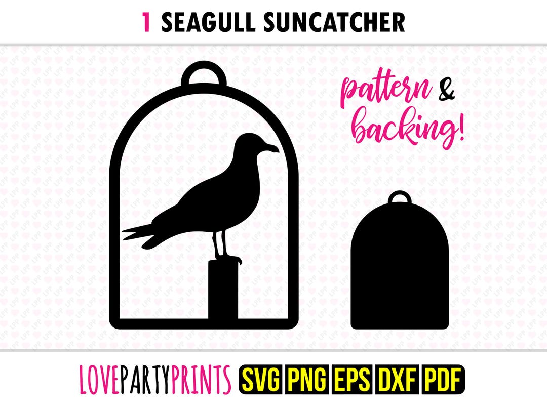 Seagull Suncatcher SVG, Dxf Png,pdf Eps, Sea Bird Window Ornament, Sun ...