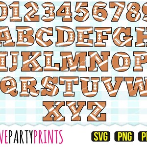 AMERICAN FOOTBALL Letters and Numbers SVG, Png and Pdf Files, 300dpi ...