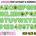 AVOCADO FONT SVG, Png, Pdf, Clipart Font, Avocado Alphabet, Avocado ...