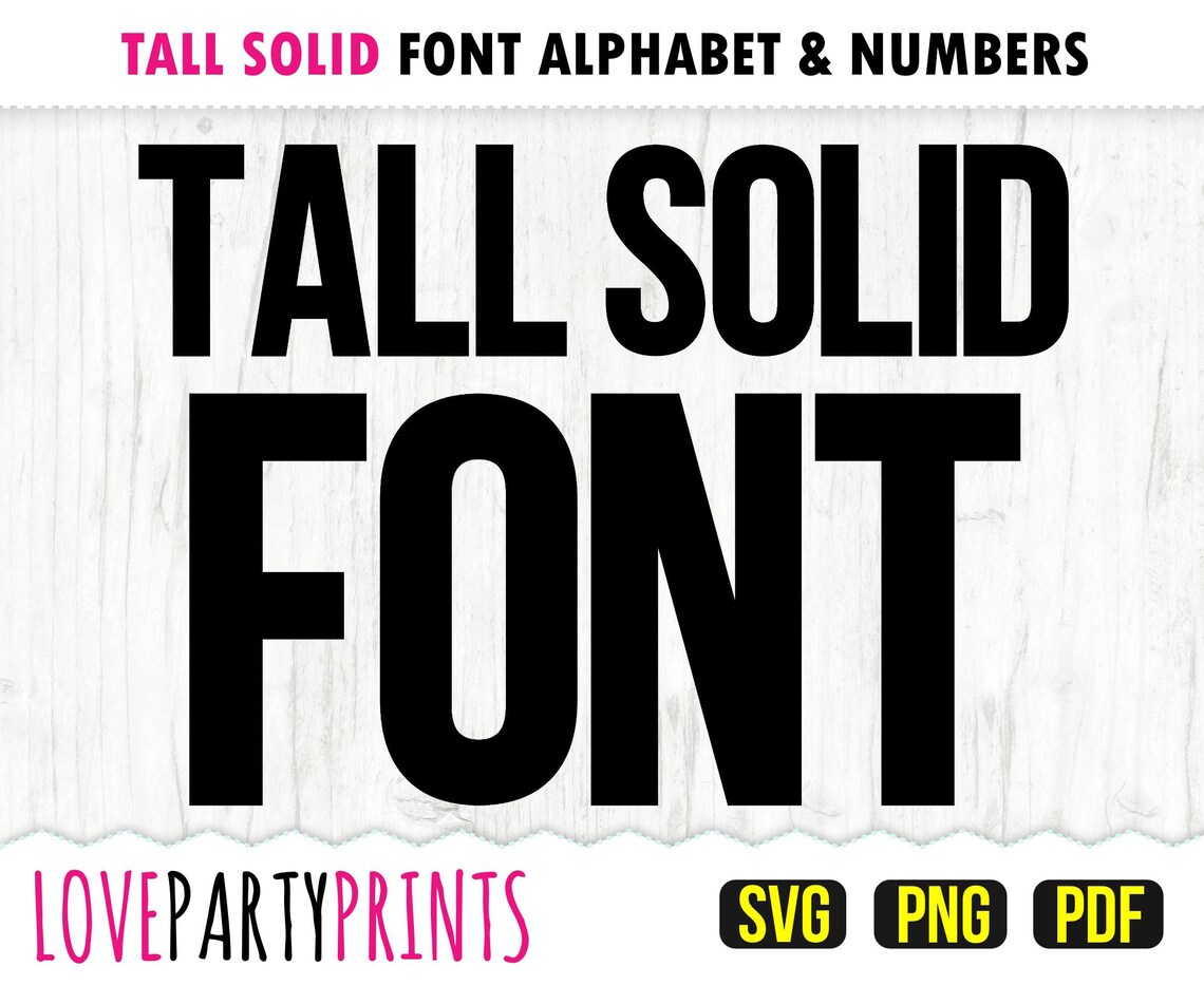 SKINNY Solid Letters and Numbers SVG Png and Pdf Files - Etsy