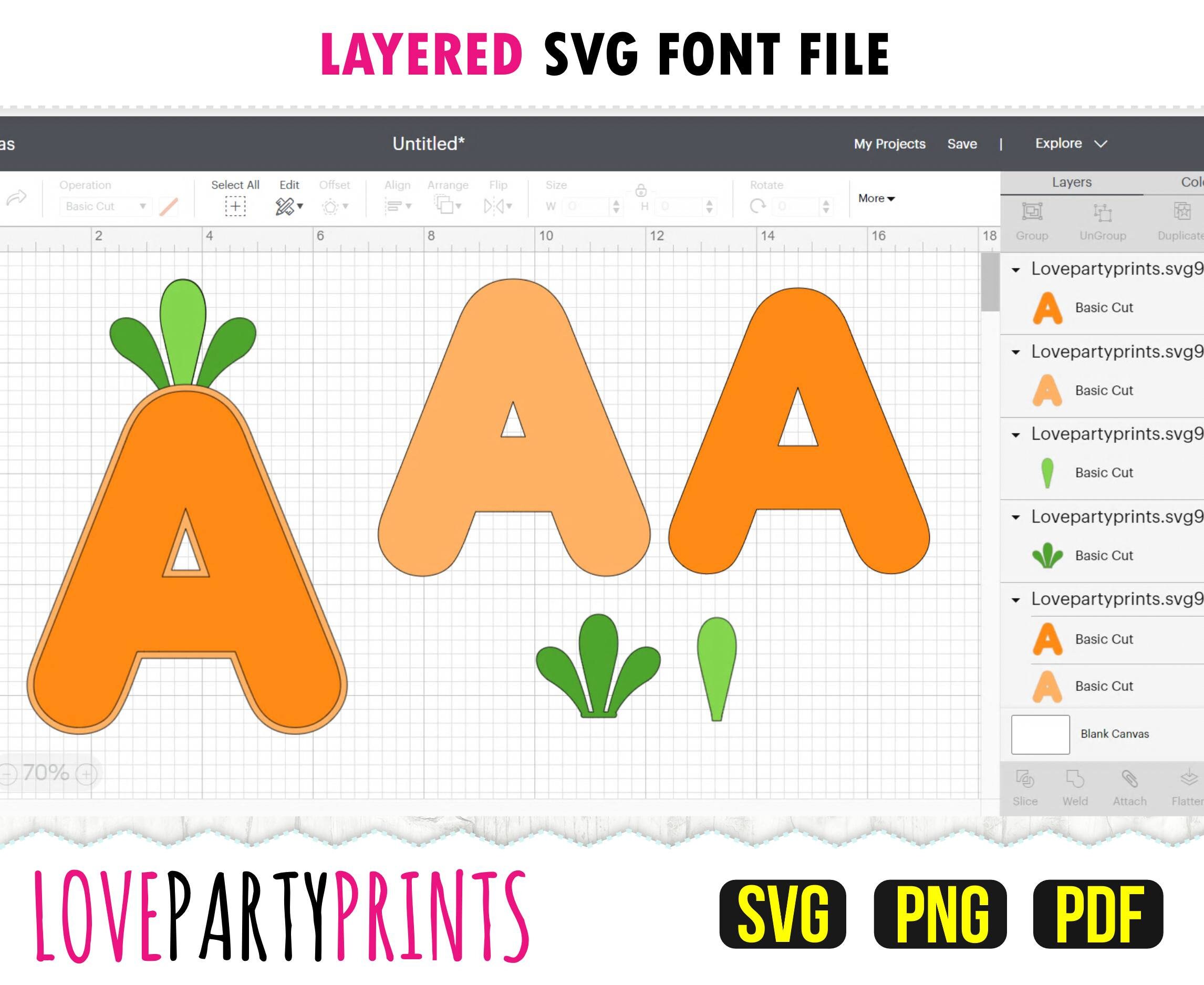 CARROT FONT SVG Png and Pdf Files 300dpi High Quality - Etsy