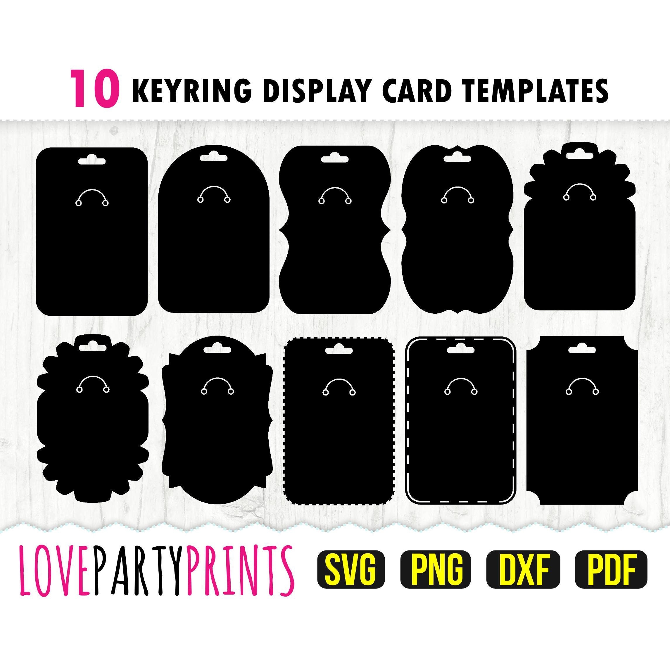 Keyring Display Card Svg, DXF, PNG, PDF, Key Ring Tag Svg, Keyring ...