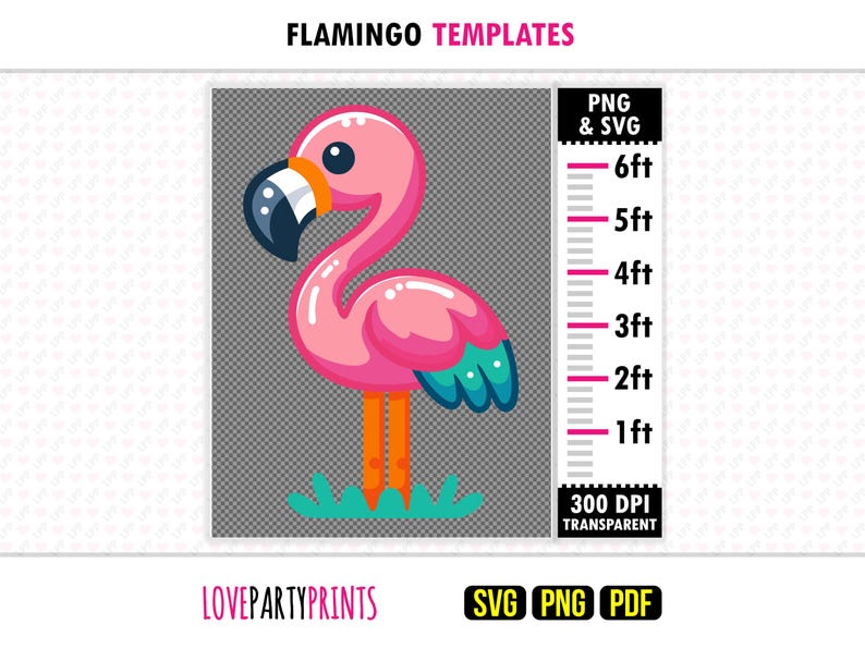 Flamingo Template PDF SVG Png, Print & Cut, DIY Yard Wall Art, Pool ...