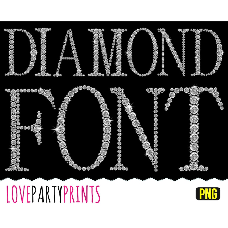 DIAMOND FONT PNG Files, Full Diamond Alphabet, 300dpi High Quality ...