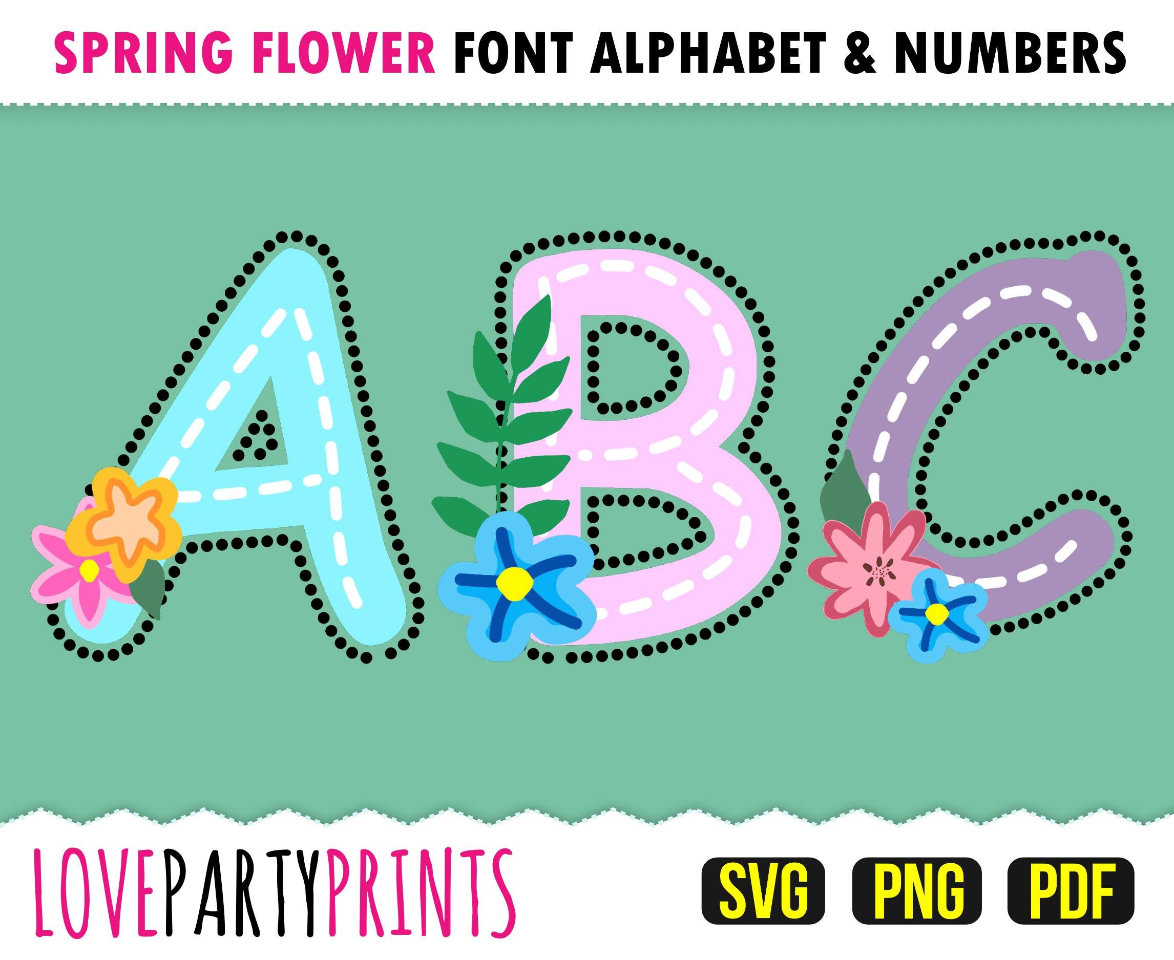 SPRING FLOWER FONT Svg Png and Pdf Files 300dpi High - Etsy