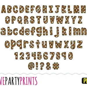 Fall Plaid Doodle Letters Numbers PNG Font, Uppercase & Lowercase ...