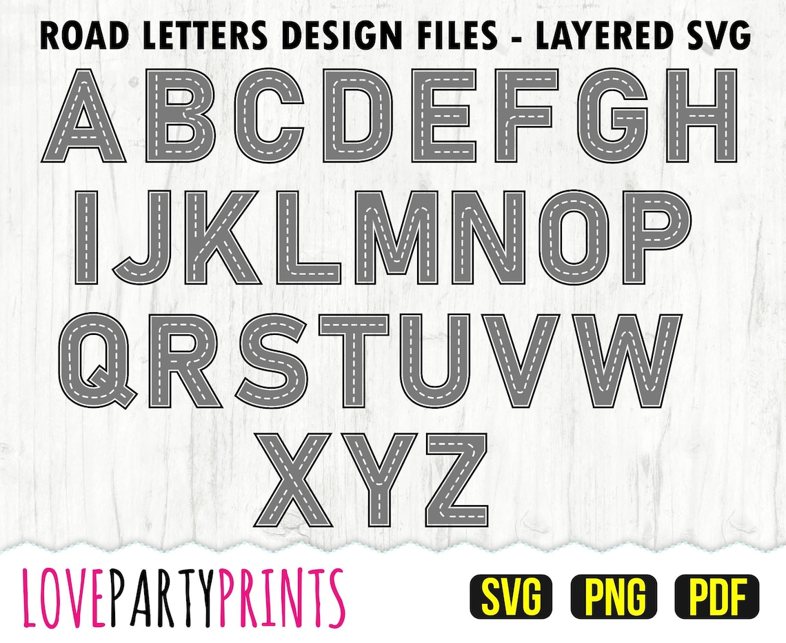 Road Font SVG PNG PDF Road Letters Svg Road Numbers Svg - Etsy Australia