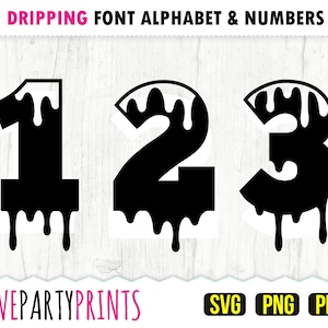 DRIPPING FONT SVG Png and Pdf Files, 300dpi High Quality, Alphabet and ...