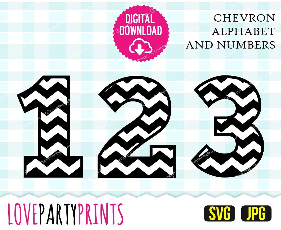 CHEVRON ALPHABET and Numbers SVG and Jpg 300dpi High Quality - Etsy