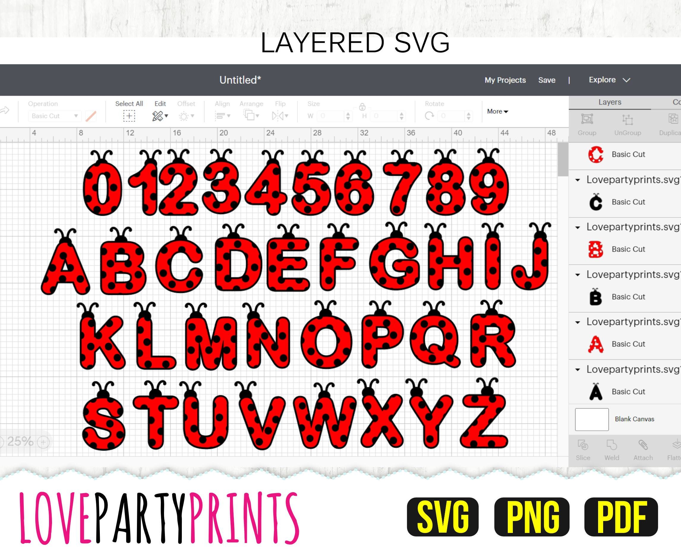 LADYBUG FONT Svg Png and Pdf Files 300dpi High Quality | Etsy Canada
