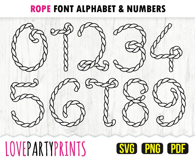 ROPE FONT SVG Png Pdf Rope Font Clipart Rodeo Font - Etsy