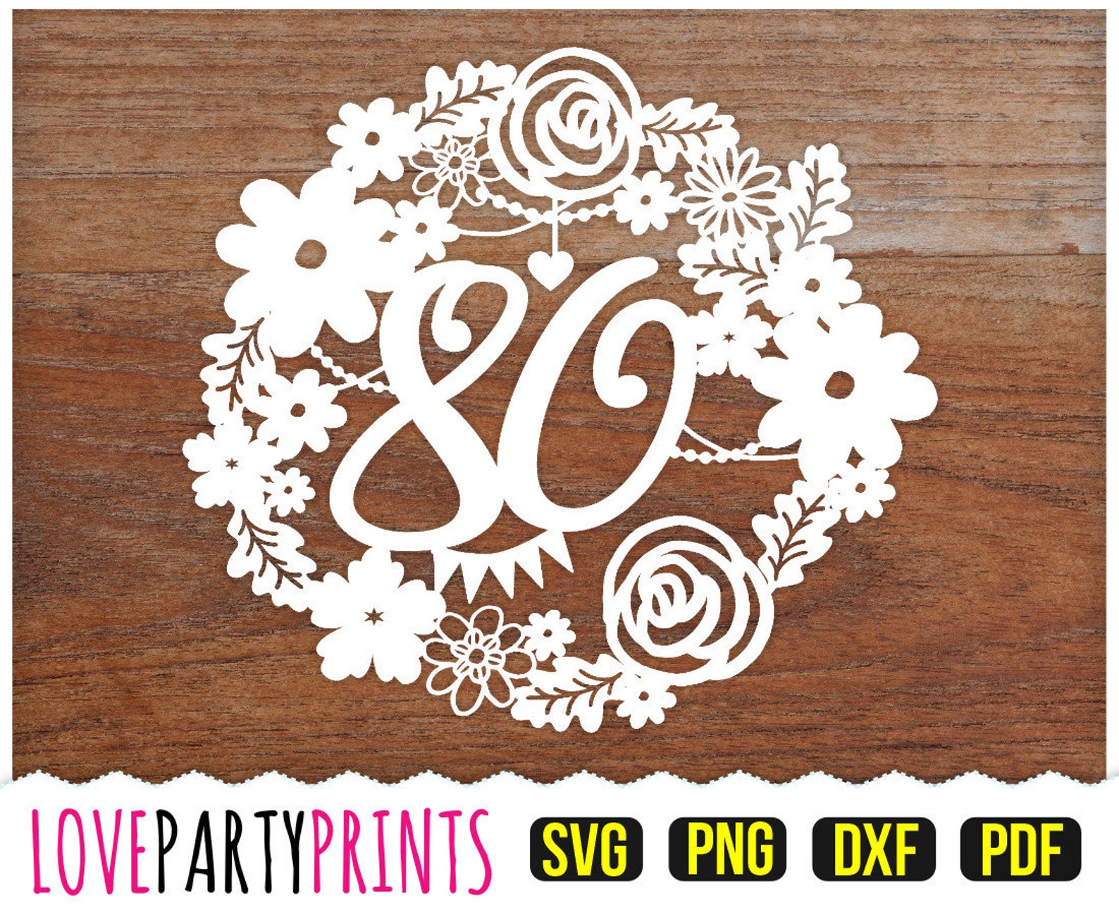 Papercut Template Floral 80 Wreath PDF and PNG Clip Art With Svg and ...