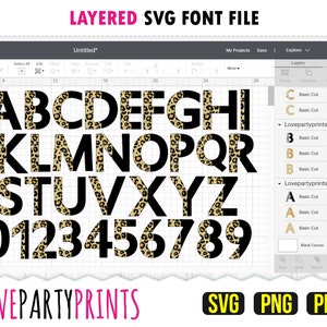 Half Leopard Font SVG, PNG and Pdf Files, Full Alphabet, Font Clipart ...