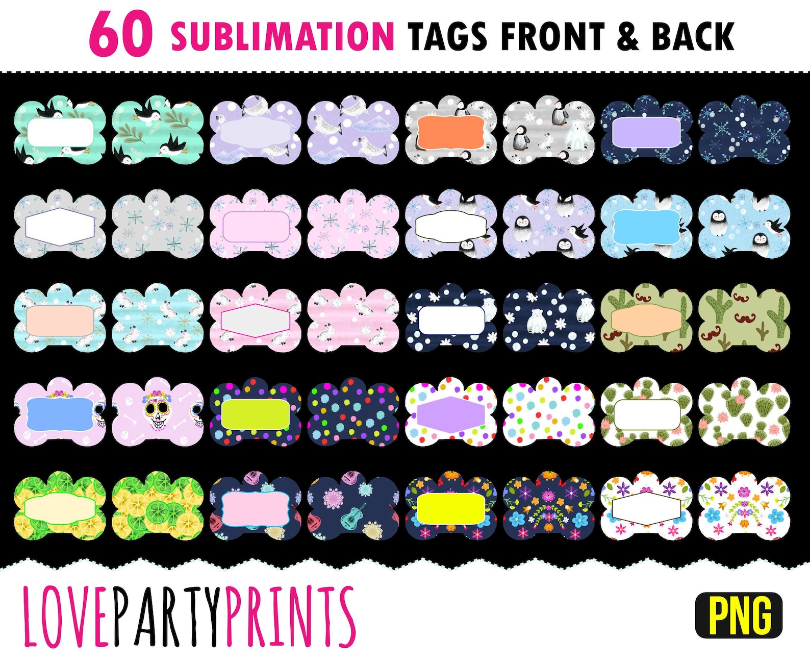 Pet Tag Sublimation PNG Bundle Dog Bone Tag Dog Tag Template - Etsy UK