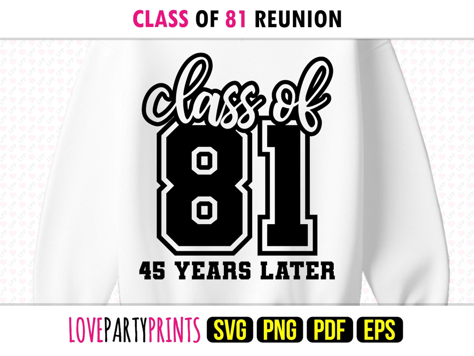 Reunion Class 81 SVG Png Pdf Eps, Class of 1981, 80s Graduate Senior ...