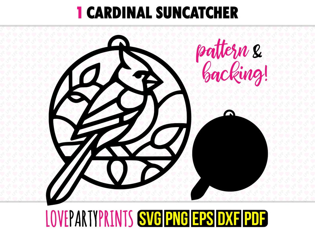 Cardinal Suncatcher SVG, DXF, PNG, Pdf, Eps, Bird Ornament Sun Catcher ...