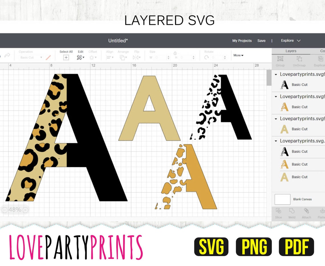 Half Leopard Font SVG PNG and Pdf Files Full Alphabet Font | Etsy