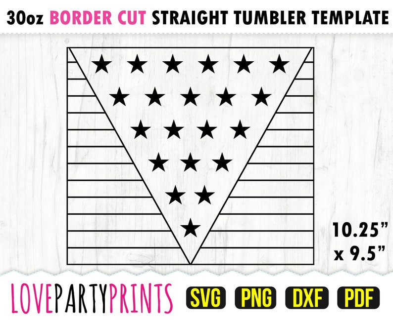 V Split American Flag Template SVG, Dxf, PNG, Pdf, 30 Oz Skinny Tumbler ...