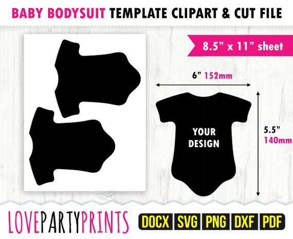 Baby Bodysuit Template SVG PDF Png Dxf Blank Bodysuit - Etsy
