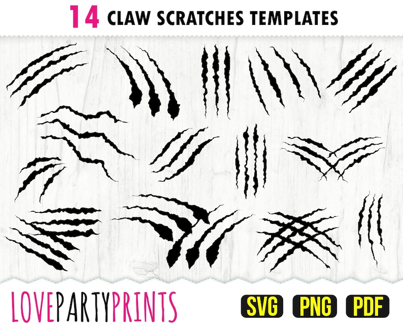 Claw Scratches SVG PNG PDF Scratch Svg Claw Marks Svg Tiger - Etsy