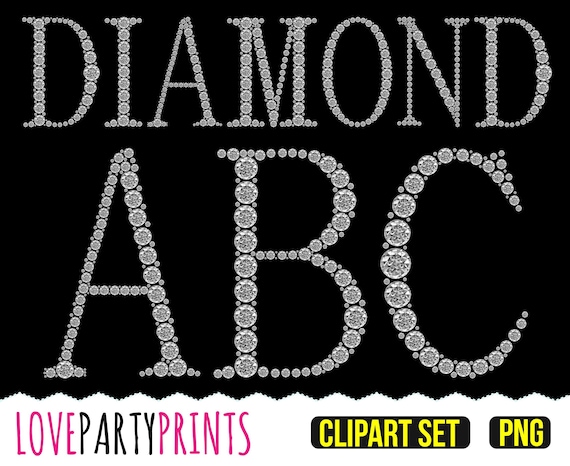 DIAMOND LETTERS PNG Files Full Diamond Alphabet 300dpi High - Etsy