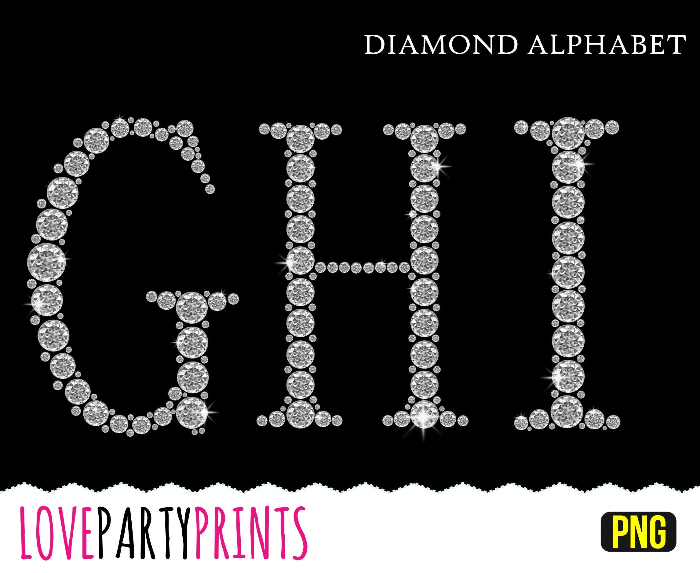 DIAMOND FONT PNG Files Full Diamond Alphabet 300dpi High - Etsy UK
