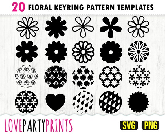 Floral Keyring Patterns SVG and PNG Flower Keychain Svg - Etsy