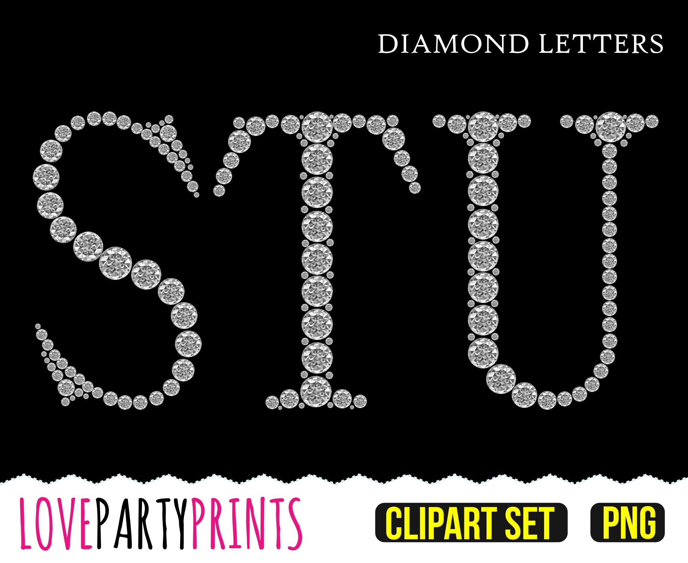 DIAMOND LETTERS PNG Files Full Diamond Alphabet 300dpi High - Etsy