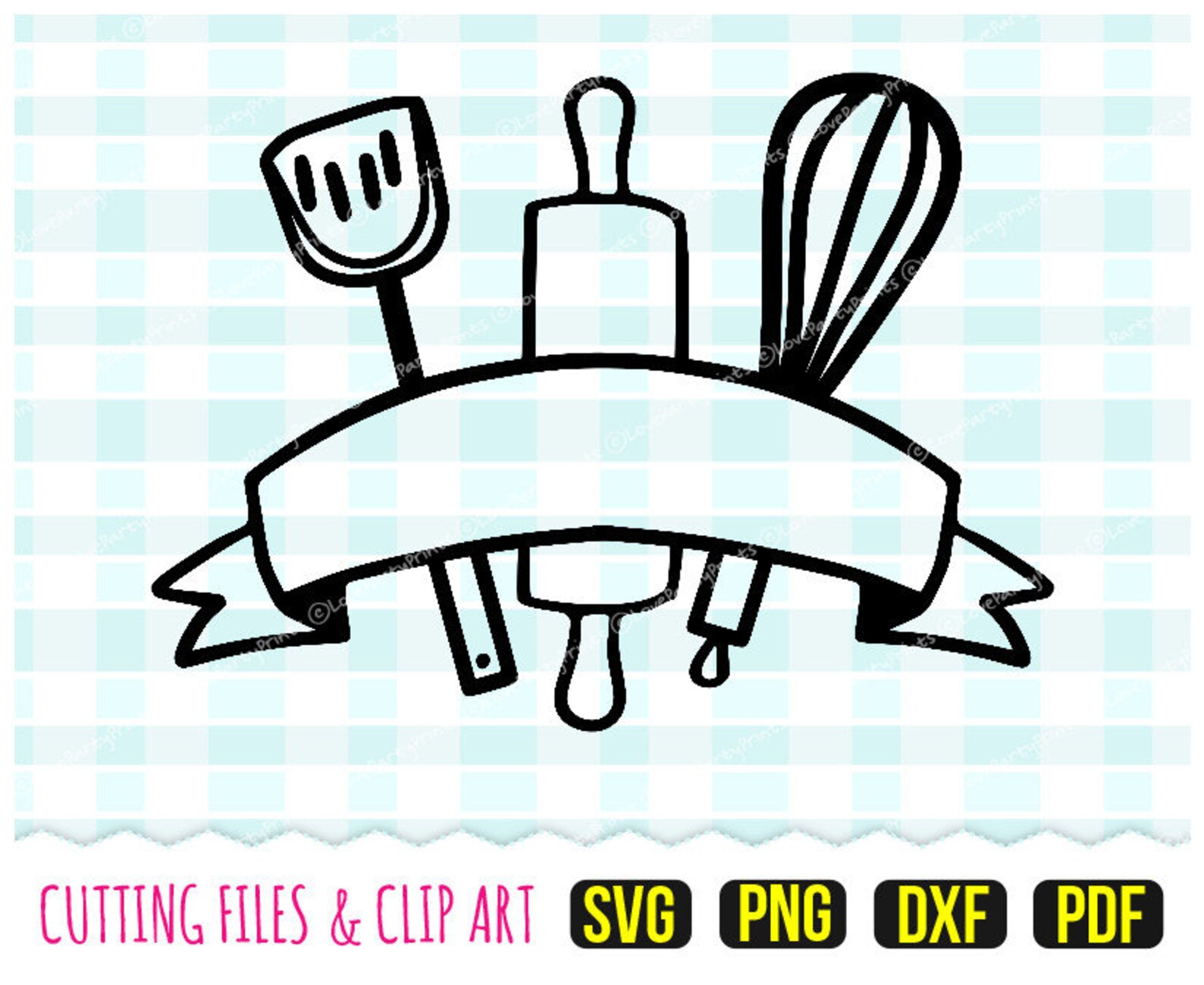 Kitchen Banner Svg DXF PNG PDF Cooking Svg Cookware Svg - Etsy