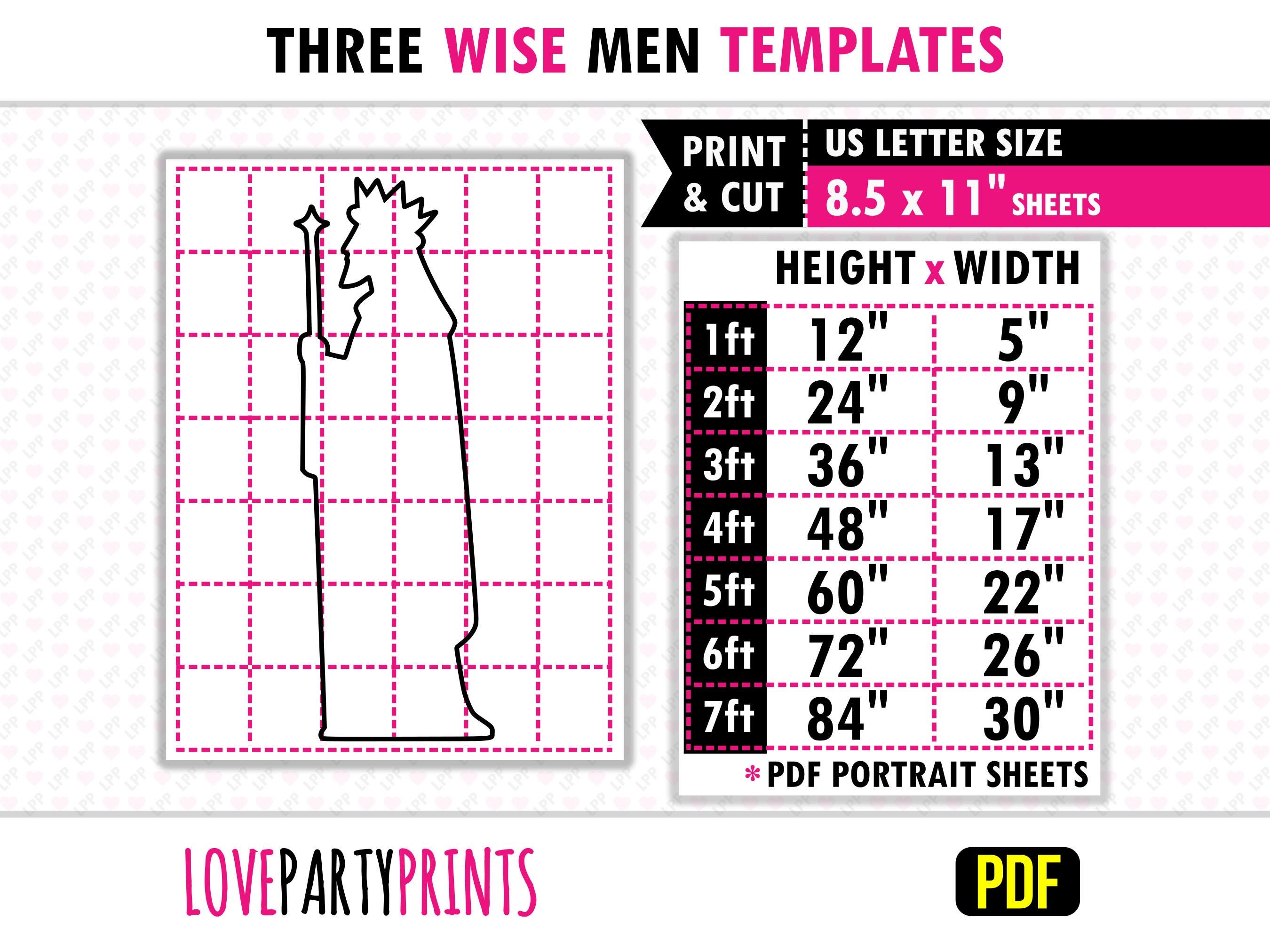 Three Wise Men Templates, PDF, Life Size Outdoor Lawn Silhouette 1ft ...