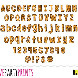 Fall Plaid Doodle Letters Numbers PNG Font, Uppercase & Lowercase ...