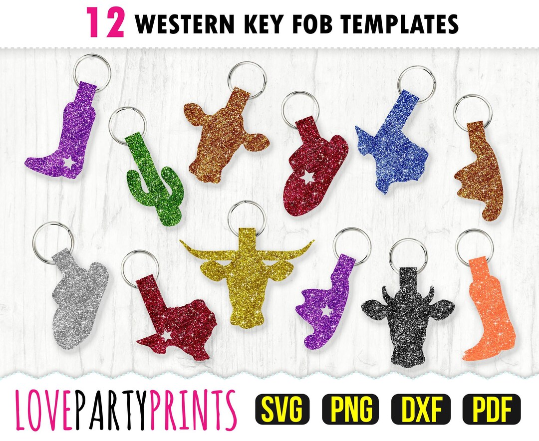 Texas Key Fob Svg, DXF, PNG, PDF, Cowboy Key Fob Template Svg, Western ...