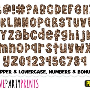 Leopard Print Alphabet Doodle PNG Font, Uppercase & Lowercase Alphabet ...