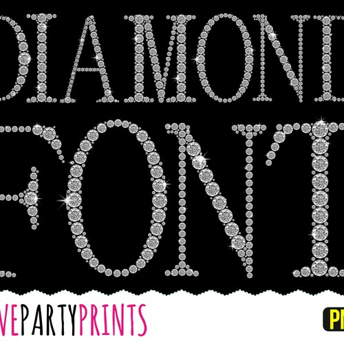 DIAMOND FONT PNG Files Full Diamond Alphabet 300dpi High - Etsy