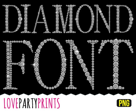 DIAMOND FONT PNG Files Full Diamond Alphabet 300dpi High - Etsy UK