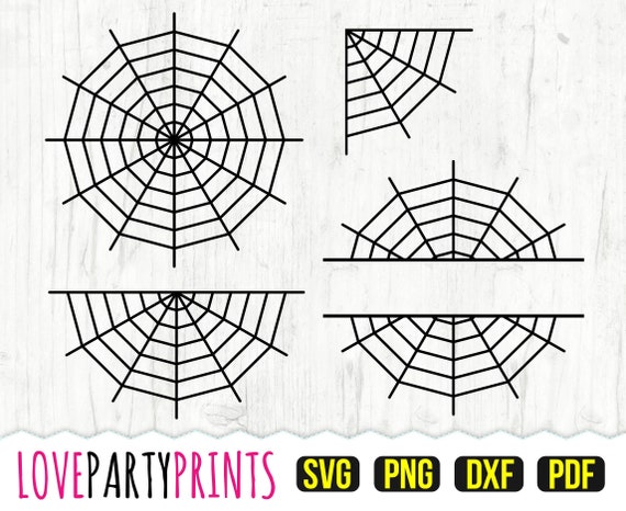 Spiderweb Clipart SVG DXF PNG Pdf Split Spiderweb Svg | Etsy
