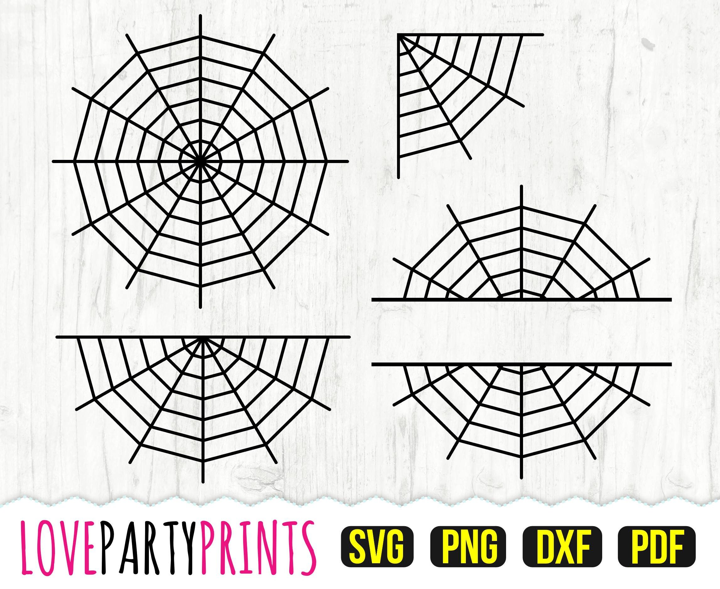 Spiderweb Clipart SVG DXF PNG Pdf Split Spiderweb Svg - Etsy UK