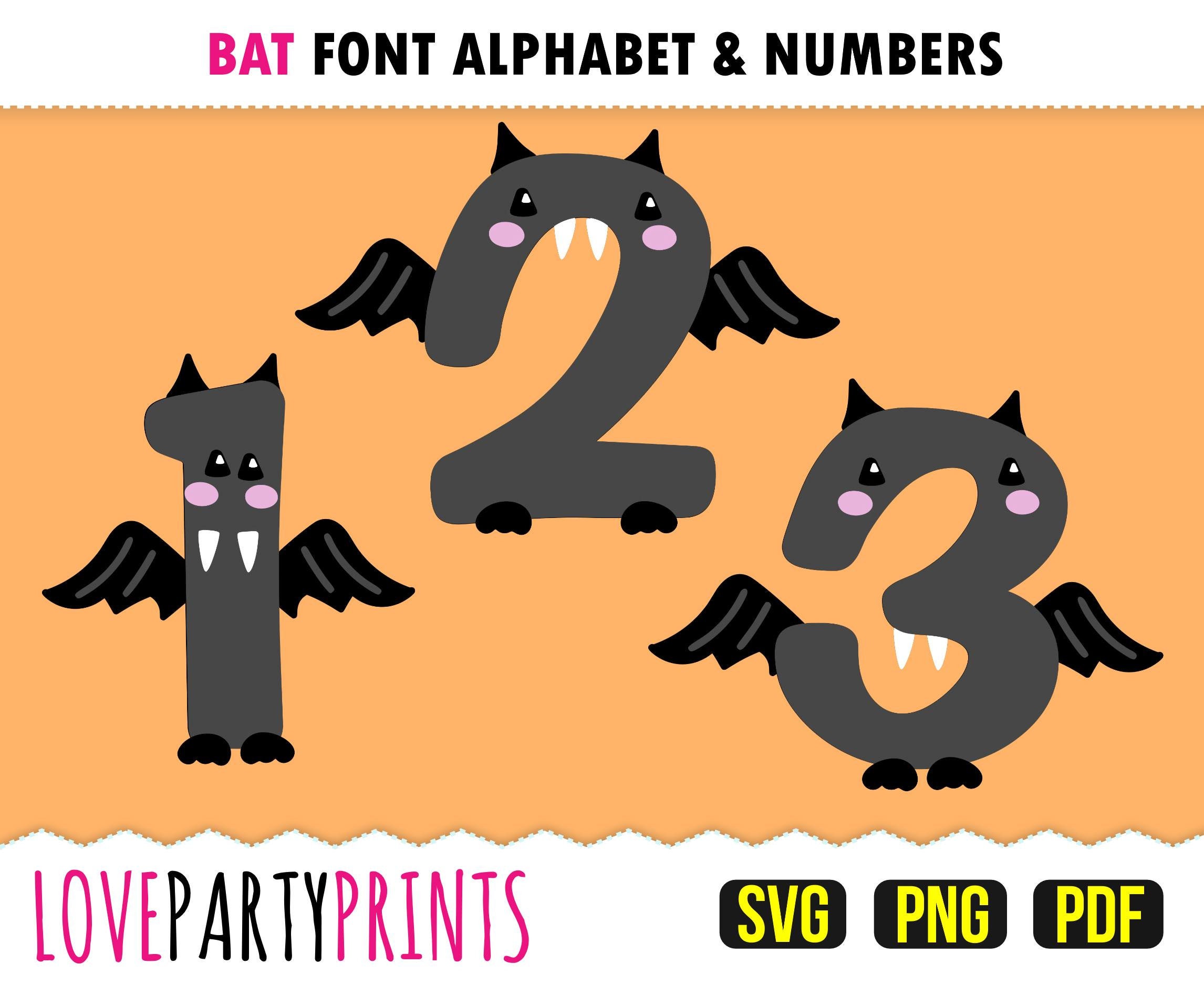 BAT FONT SVG Png Pdf Halloween Png Letters Bat Png Font - Etsy Ireland