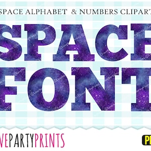 GALAXY FONT PNG Files Starry Night Sky Alphabet and Numbers - Etsy