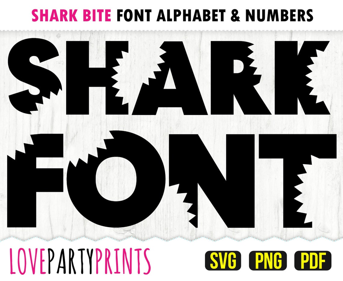 SHARK FONT SVG Png and Pdf Files 300dpi High Quality - Etsy New Zealand