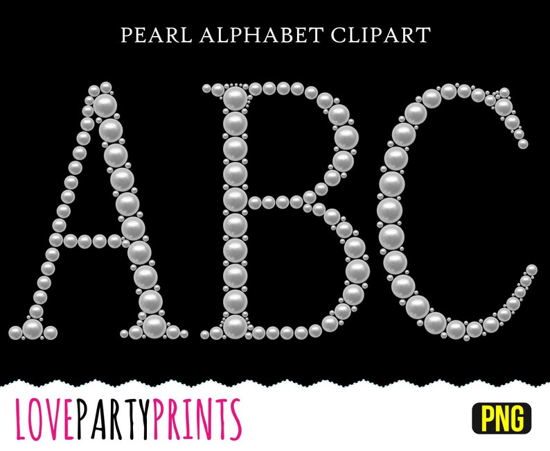 PEARL FONT PNG files Full Pearl Alphabet 300dpi High | Etsy