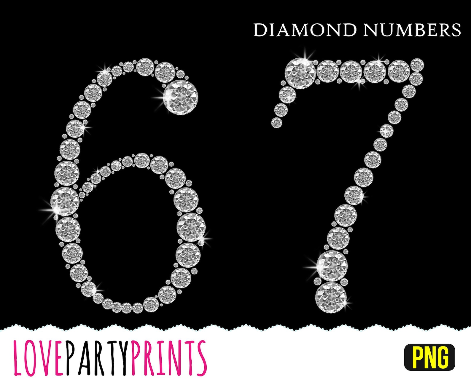 DIAMOND NUMBERS PNG Files Sparkle Numbers Gemstone Numbers - Etsy