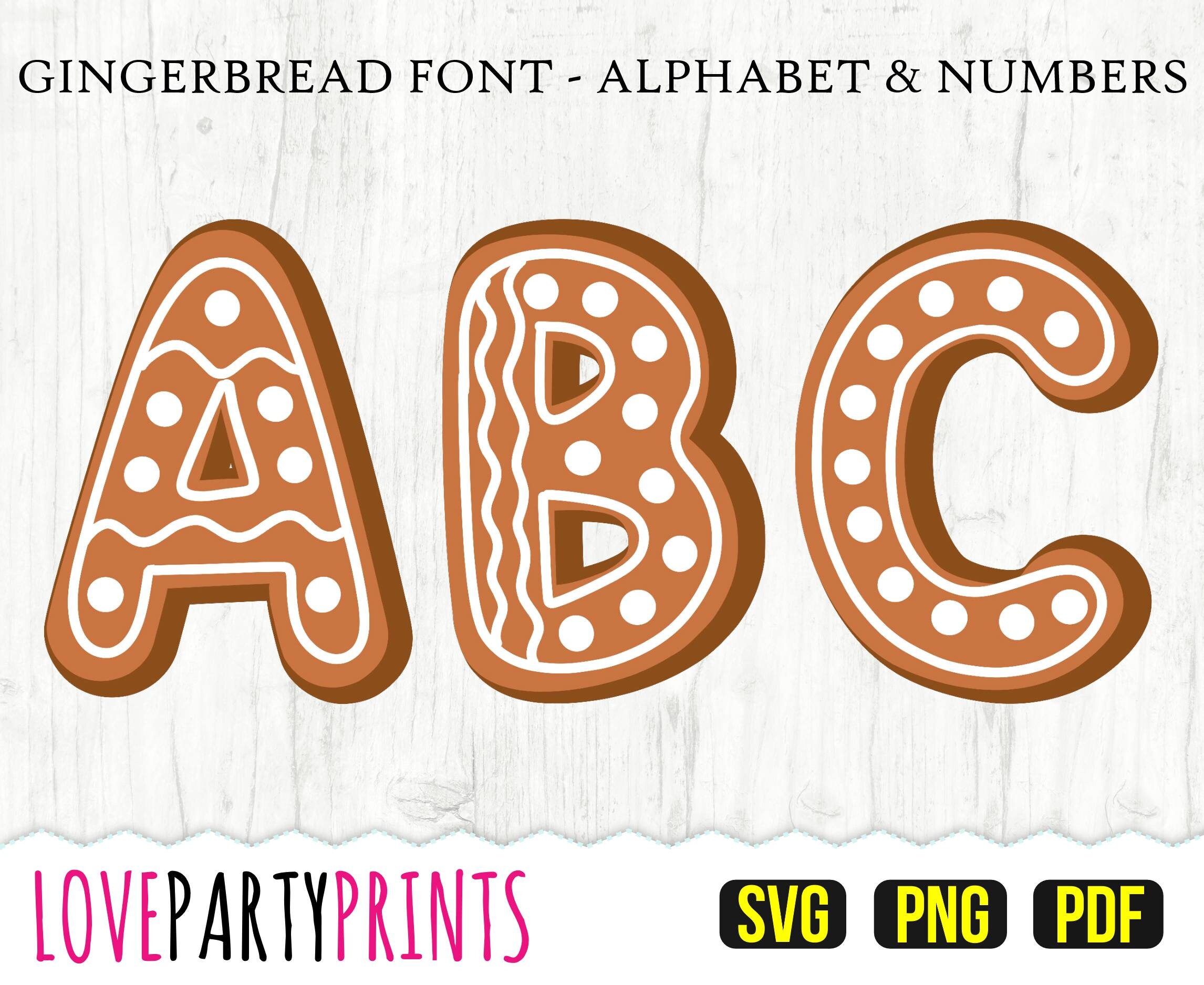 GINGERBREAD FONT SVG Png and Pdf files 300dpi High Quality | Etsy