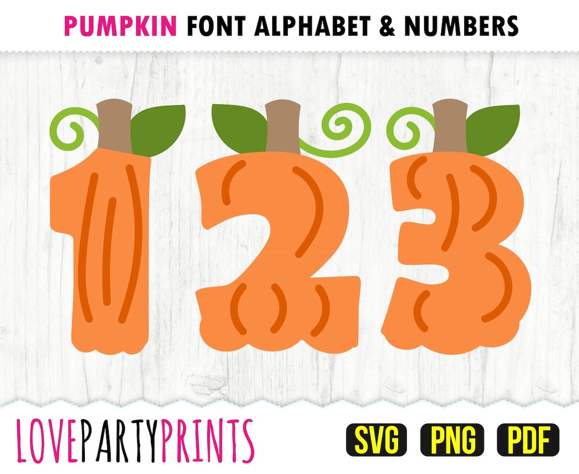 PUMPKIN FONT SVG Png Pdf Pumpkin Alphabet Pumpkin Numbers - Etsy