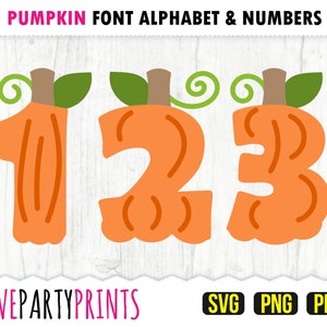 PUMPKIN FONT SVG, Png, Pdf, Pumpkin Alphabet, Pumpkin Numbers, Pumpkin ...