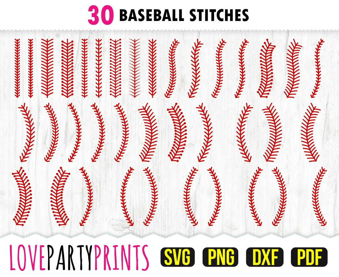 Baseball Stitches SVG, DXF, PNG, Pdf, Baseball Svg, Baseball Laces Svg ...