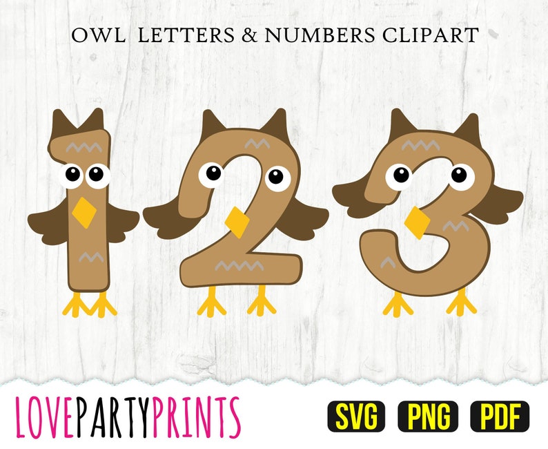 OWL FONT SVG Png and Pdf Files Owl Alphabet Owl Numbers - Etsy UK