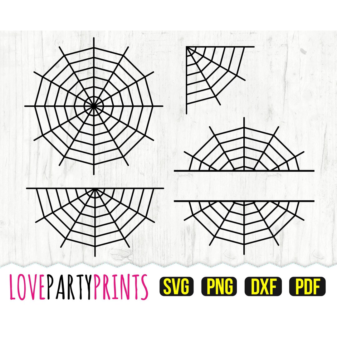 Spiderweb Clipart SVG, DXF, PNG, Pdf, Split Spiderweb Svg, Corner ...