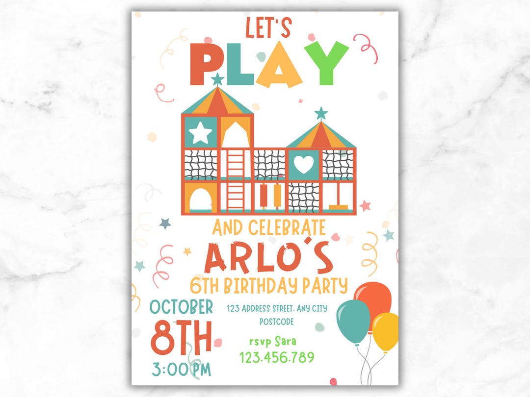 Playhouse Birthday Invitation Template | Kids Party Invite | Editable ...